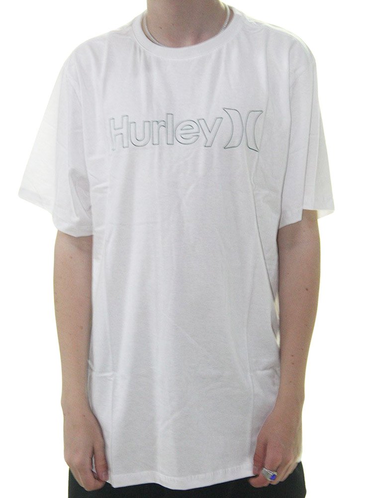Camiseta Big Masculina Hurley Outline Manga Curta Estampada - Branco ...
