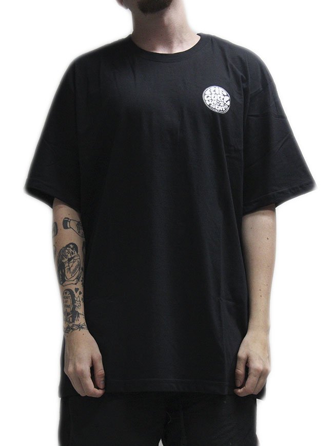 Camiseta Big Masculina Rip Curl Wettie Logo Manga Curta Estampada - Preto - Home | Session Store