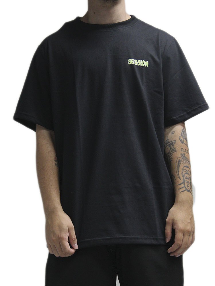 Camiseta Masculina Session TV Session Manga Curta Estampada - Preto - Home | Session Store