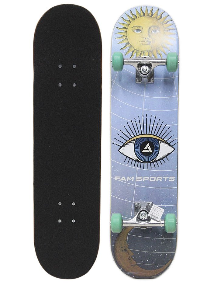 Skate Montado Iniciante Fam Eye - Azul/Verde - Home | Session Store